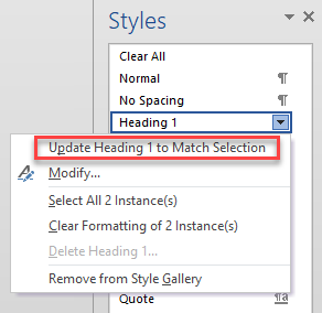 Managing Word Styles